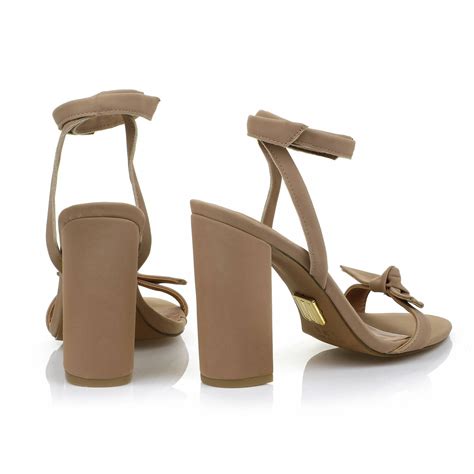 Sandália Salto Alto Velvet Nude UZA Shoes Sapatos Femininos