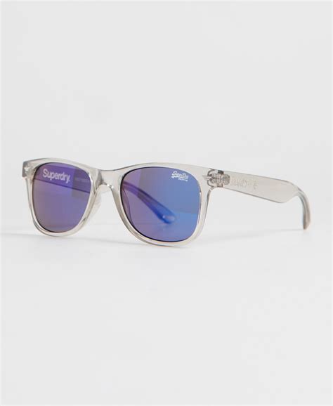 Mens Sdr Superfarer Sunglasses In Gloss Crystal Grey Superdry
