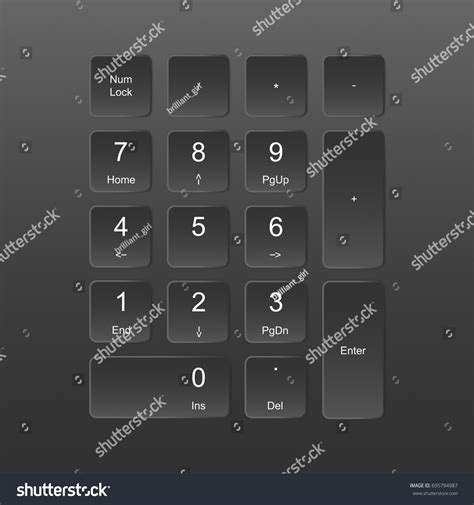 Set Buttons Numerics Numbers Keyboard Keypad Stock Vektor Royaltyfri