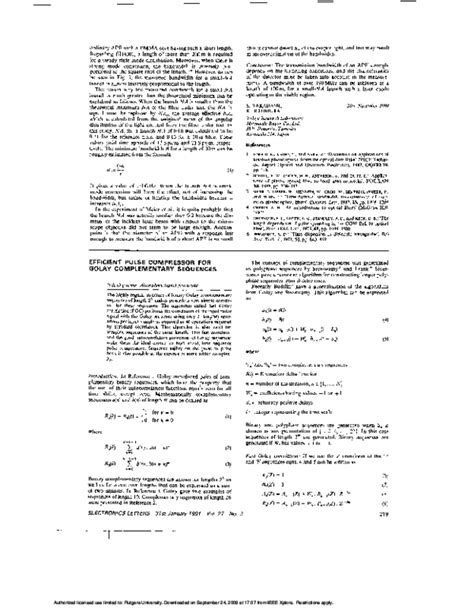 Efficient Pulse Compressor For Golay Complementary Sequences