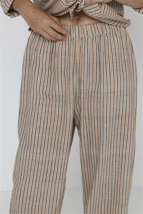 Daria Womens Cotton Stripe Trousers Charlie Joe