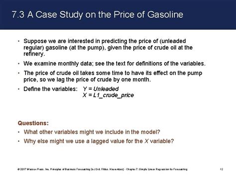 Chapter 7 Simple Linear Regression For Forecasting Chapter