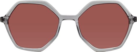 Blue Gray Geek Chic Acetate Geometric Tinted Sunglasses With Garnet