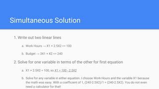 Linear Programming Quiz Solution PPT