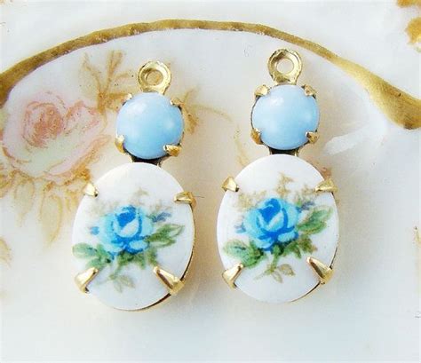 Vintage Blue Rose Limoge Cameo And Blue Opaque By Alyssabethsvintage 345