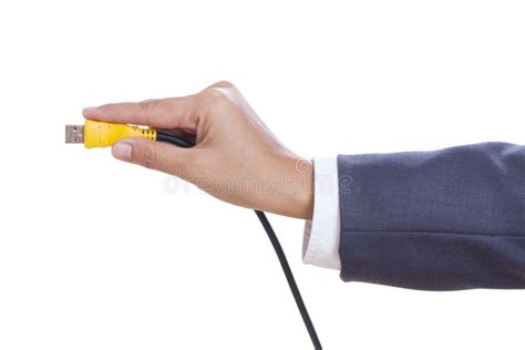 Hand Holding USB Cable Stock Photo Image Of Internet