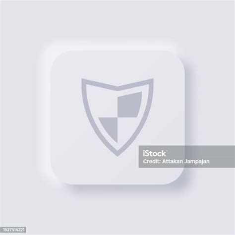 Shield Icon White Neumorphism Soft Ui Design For Web Design Application