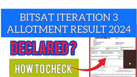 Bitsat Iteration 3 Result 2024 How To Check Bitsat I3 Result 2024