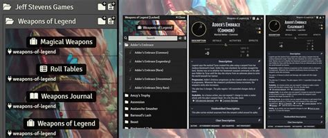 Weapons Of Legend Foundry Virtual Tabletop