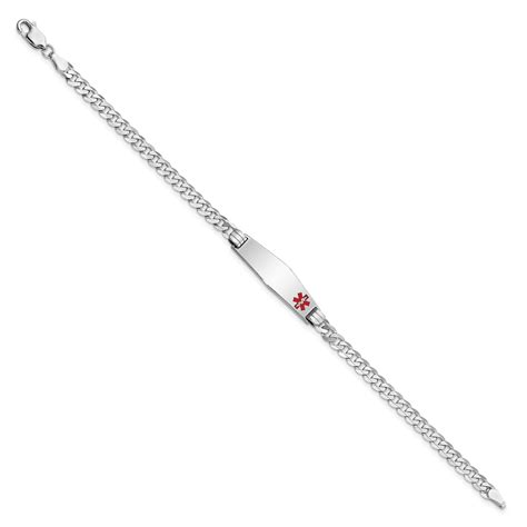 14k White Gold Medical Id Bracelet