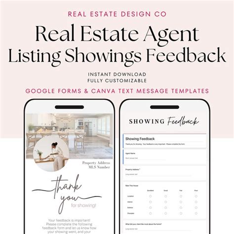 Realtor Tour Feedback Forms Etsy