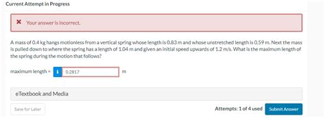Solved A Mass Of 0 4kg Hangs Motionless From A Vertical Chegg