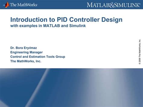 introductiontopidcontrollerdesignwith examples in matlab and simulink ppt