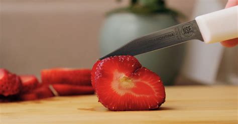 Strawberry Being Sliced · Free Stock Video