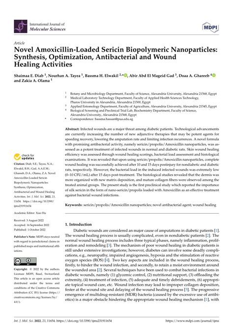 Pdf Novel Amoxicillin Loaded Sericin Biopolymeric Nanoparticles Synthesis Optimization