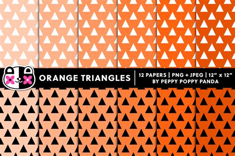 Orange Triangle Geometric Digital Papers Graphic By Peppy Poppy Panda