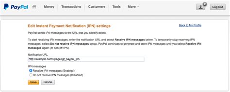 Configuring Paypal Standard Ipn Settings Gravity Forms