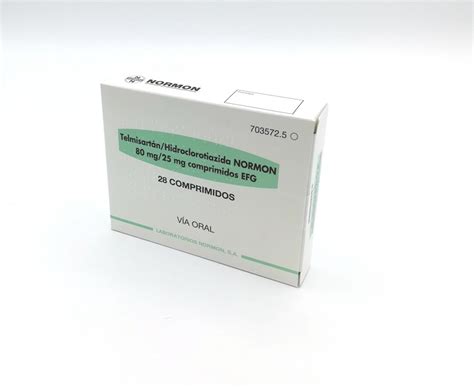 TELMISARTAN HIDROCLOROTIAZIDA NORMON 80 MG 25 MG COMPRIMIDOS EFG 28