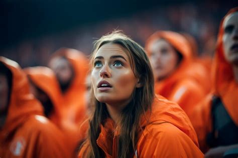 Premium Ai Image Dutch Female Football Soccer Fans In A World Cup