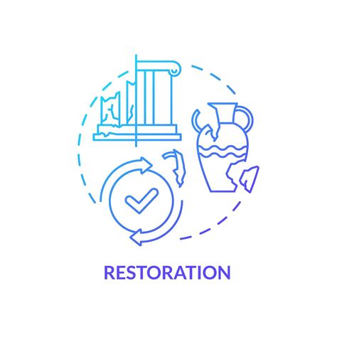 Restoration Blue Gradient Concept Icon Fixing Process Heritage Objects Preservation Type