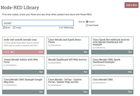 Using Meraki Apis With Node Red Developer Hub Homepage Cisco Meraki Developer Hub