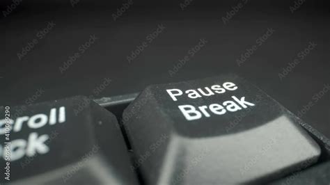 Closer Look Of The Pause Break Key Of The Keyboard And Pressing It Once Stock ビデオ Adobe Stock