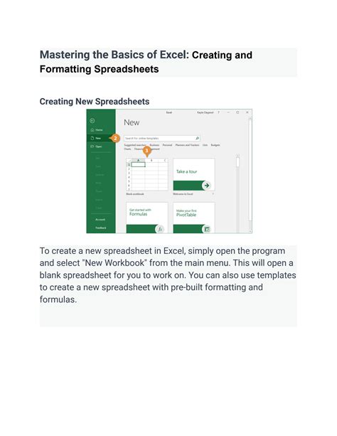 solution mastering the basics of excel creating and formatting