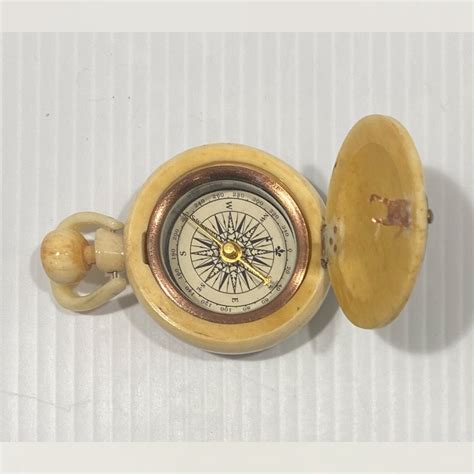 Antique 1930s Scrimshaw Compass Iapello Arts And Antiques