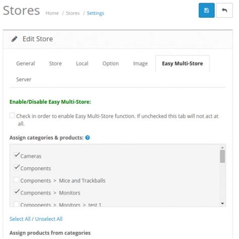 Opencart Easy Multi Store
