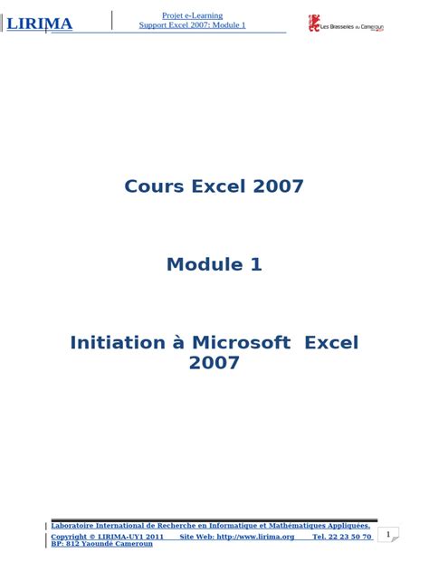 Support Excel Module 1 Pdf