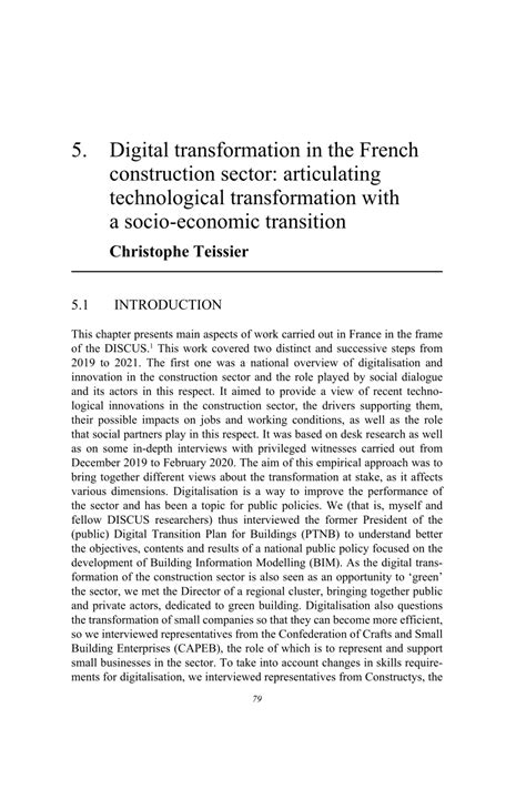 Pdf Digital Transformation In The French Construction Sector
