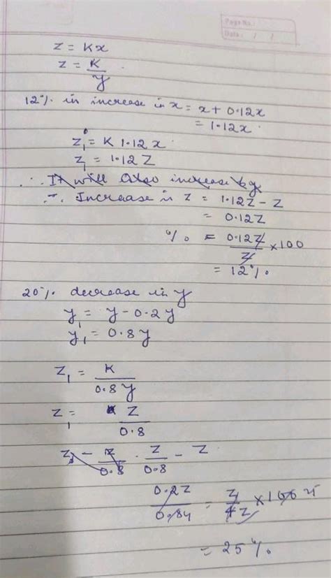 if z varies directly as x and inversely as y find the percentage