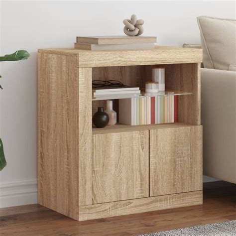 Buffet avec lumières LED chêne sonoma x x cm in Sideboard furniture Sonoma oak