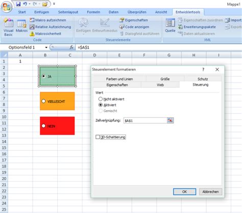 Techniker Schule Butzbachedvmicrosoft Excelformularsteuerelemente