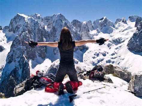 Фото В Горах Девушки Зимой Лучшая Фото Подборка