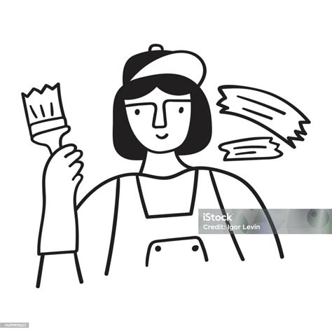 Pekerja Pelukis Wanita Ilustrasi Stok Unduh Gambar Sekarang Alat