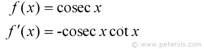 Differentiation Formulas