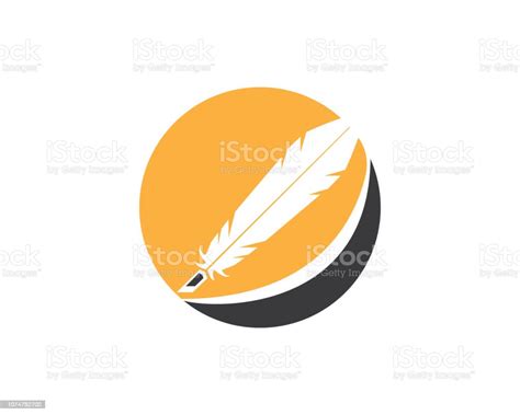 깃털 펜 쓰기 로고 템플릿 개념에 대한 스톡 벡터 아트 및 기타 이미지 개념 개념과 주제 교육 Istock
