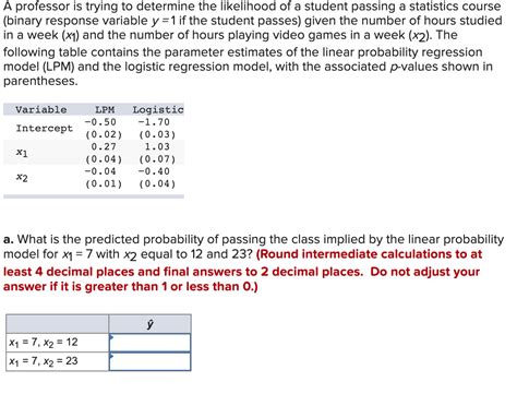 Solved A Professor Is Trying To Determine The Likelihood Of Chegg