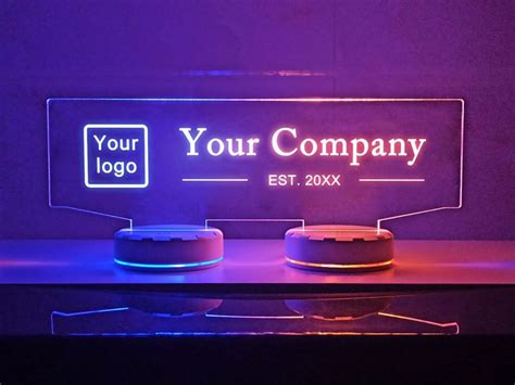 Custom Led Logo Sign Dual Base Acrylic Lamp Led Acrylic Sign Acrylic