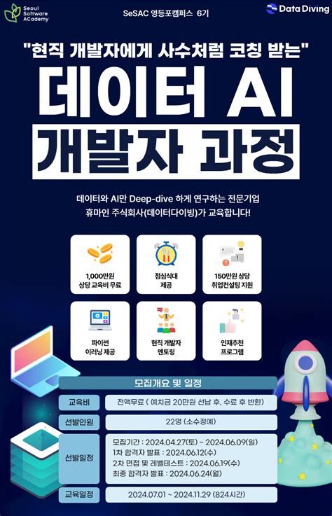 Sesac 영등포 6기현직 Ai 리드 개발자에게 사수처럼 코칭받는 머신러닝딥러닝 개발자 양성 부트캠프~0609