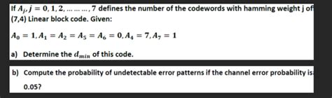 Solved If Aj J 0 1 2 Dotsdotsdots 7 Defines The Number Of Chegg