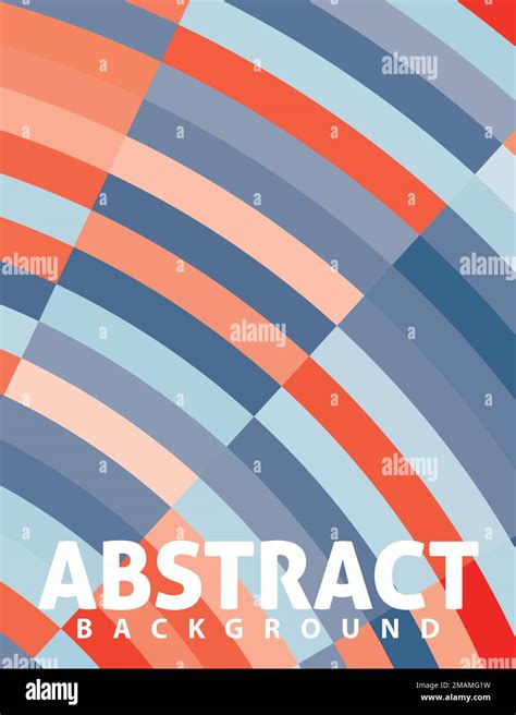 Abstract Vertical Background With Powder Blue And Orange Arcs Simple Vector Graphic Pattern