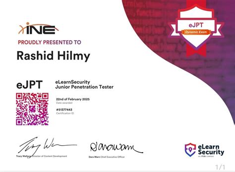 Ejpt Cybersecurity Certificate Penetrationtesting Ethicalhacking… Rashid Hilmy 36 Comments