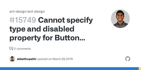 Cannot Specify Type And Disabled Property For Button When Using