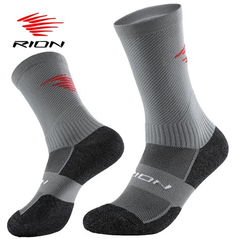 Rion 사이클링 양말 스포츠 남자 하이킹 달리기 농구 Mtb 중반 송아지 발 착용 세트 산악 자전거 체육관 수분 위킹