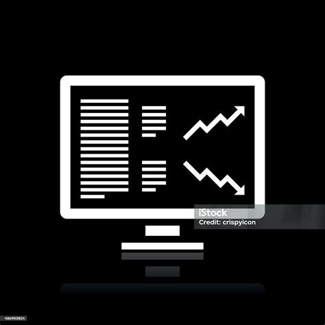 Ikon Monitor Komputer Pada Latar Belakang Hitam Ilustrasi Stok Unduh