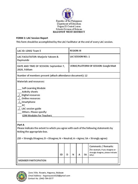 Form 3 Lac Session Report Ldm Team 5 Pdf Learning Cognition