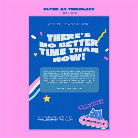 평면 디자인 습관 추적기 템플릿 무료 Psd 파일