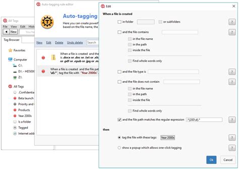 auto tag files based on patterns ranges dates file tagging
